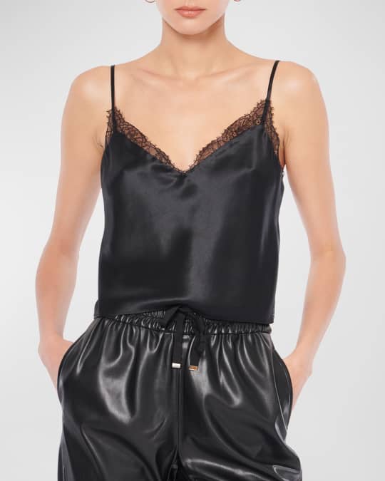 Cami NYC Gaddi Lace-Panel Silk Cami | Neiman Marcus