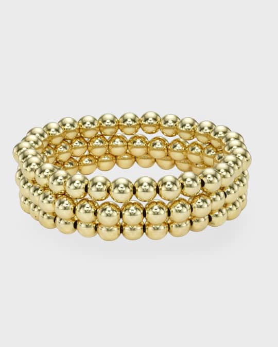 Zoe Lev Jewelry Gold-Fill Bead Bracelet Stack, Set of 3 | Neiman Marcus