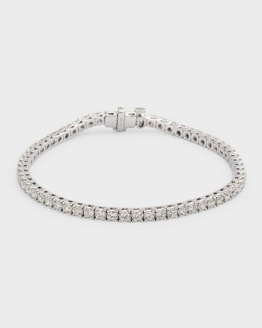 Neiman Marcus Diamonds 18K White Gold Round Diamond Bracelet, 7"L ...