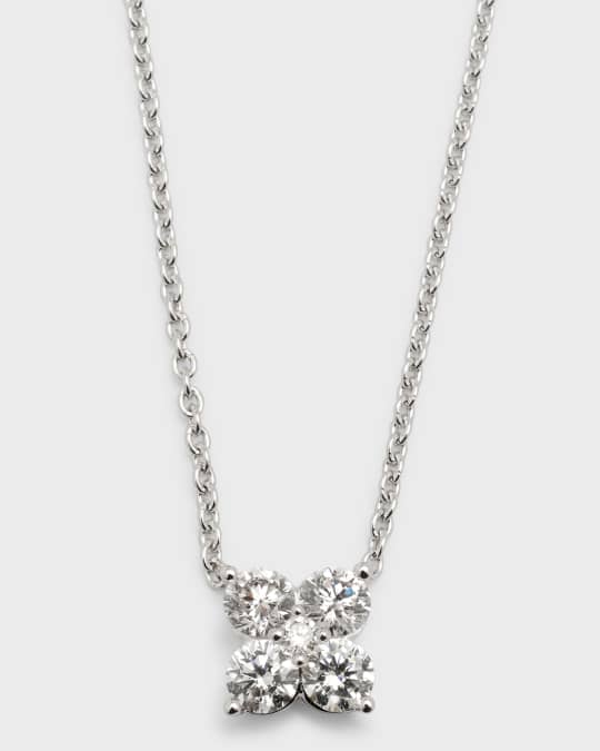 Neiman Marcus Diamonds 18K White Gold Round Diamond Flower Pendant, 0 ...