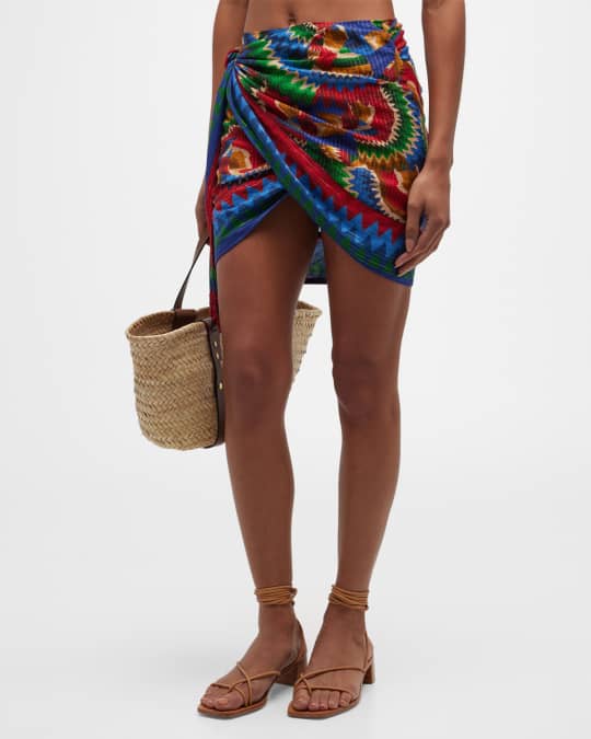 Farm Rio Chevron Toucans Blue Sarong Coverup | Neiman Marcus