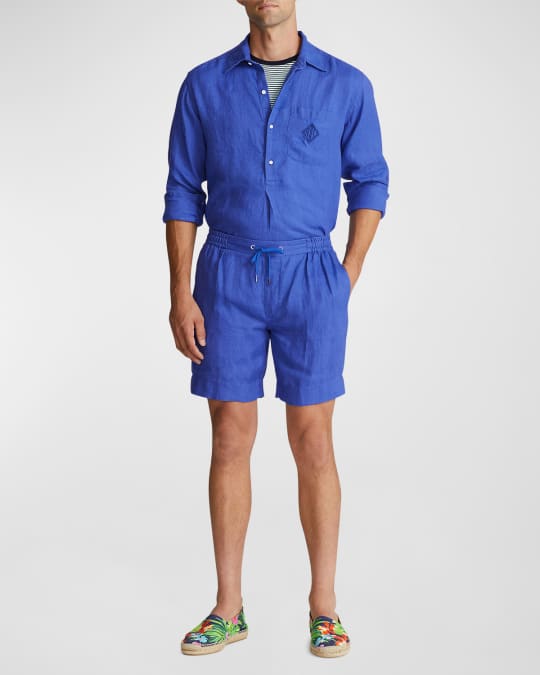 Ralph Lauren Purple Label Men's Ryland Deco Linen Tunic | Neiman Marcus