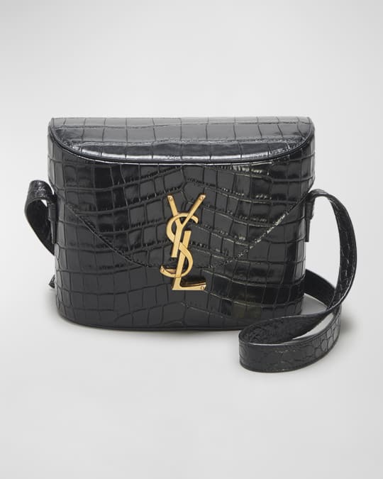 Saint Laurent June Box YSL Crossbody Bag in Croc-Embossed Saint Laurent June Box YSL Crossbody Bag in Croc-Embossed