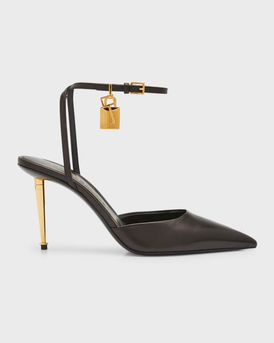 Tom Ford Lock Leather Ankle Strap Pumps Neiman Marcus