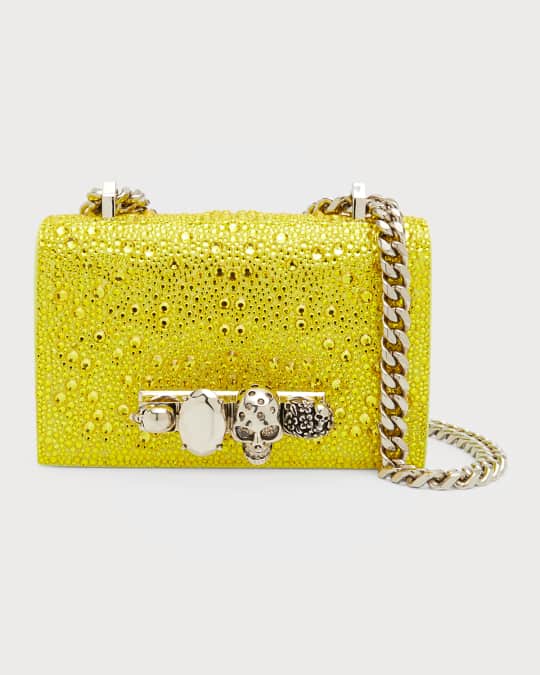 McQueen Mini Skull Jeweled Chain Satchel Bag | Neiman Marcus