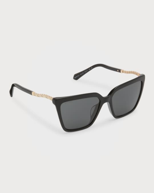 BVLGARI Crystal-Embellished Acetate Cat-Eye Sunglasses | Neiman Marcus