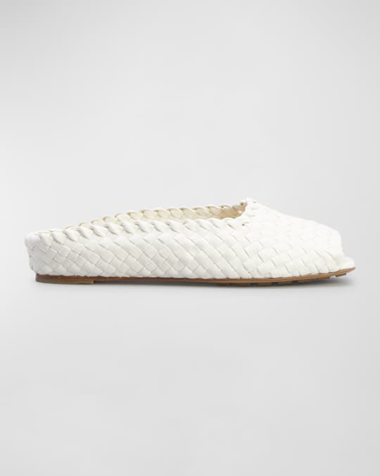 Bottega Veneta Flat Intrecciato Leather Mules | Neiman Marcus
