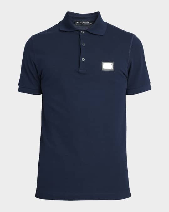 Dolce&Gabbana Men's Basic Polo Shirt with Logo Plaque | Neiman Marcus