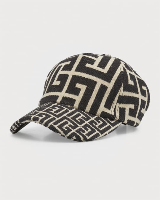 Balmain Men's Mix Jacquard Monogram Baseball Cap | Neiman Marcus