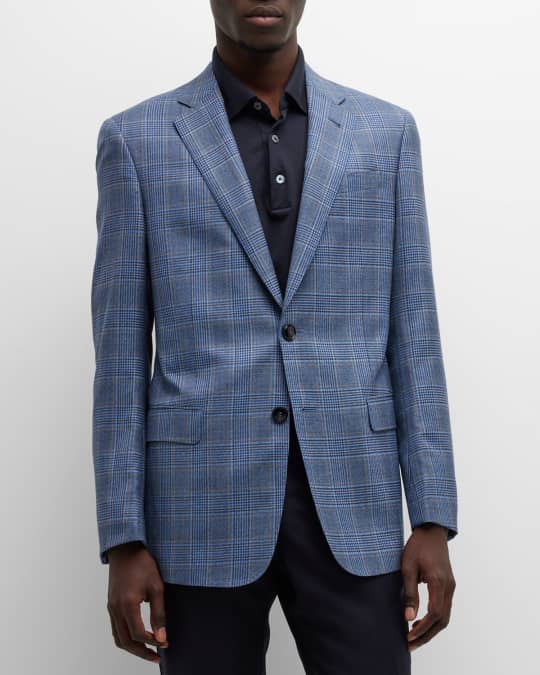 Giorgio Armani Men's Windowpane Plaid Sport Coat | Neiman Marcus Giorgio Armani Men's Windowpane Plaid Sport Coat | Neiman Marcus