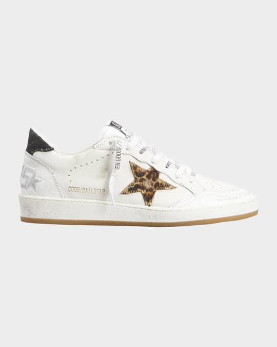 Golden Goose Ball Star Leopard Leather Sneakers | Neiman Marcus