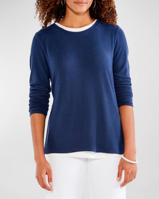 NZT NIC+ZOE Sweet Dreams Double-Layer Crewneck Tee | Neiman Marcus