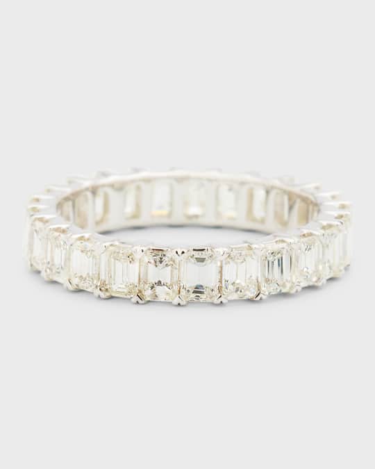 Neiman Marcus Diamonds 18K White Gold Emerald-Cut Diamond Eternity Band ...