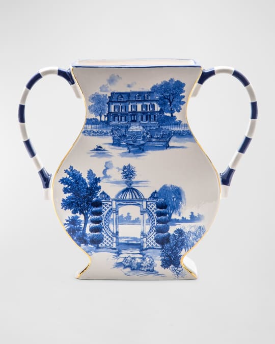 MacKenzie-Childs Royal Toile Vase | Neiman Marcus