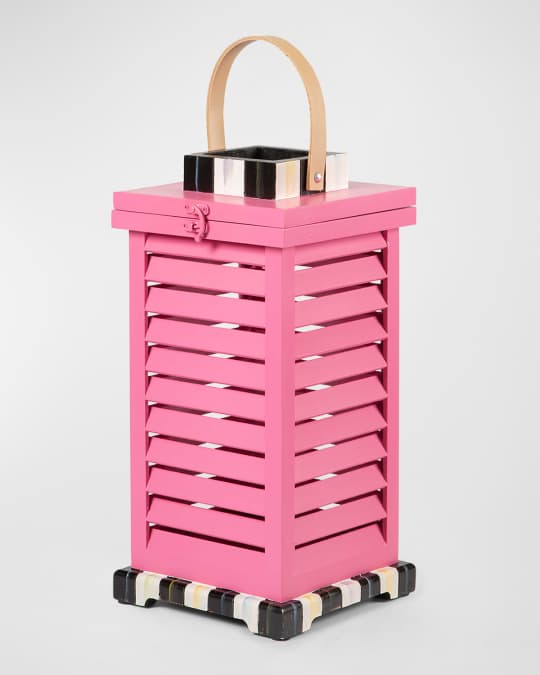 MacKenzie-Childs Shutter Lantern in Pink - Small | Neiman Marcus