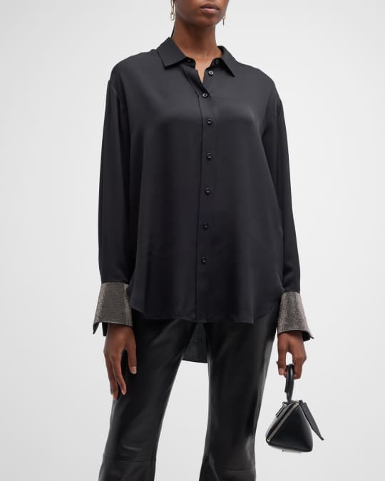 FRAME The Oversized Rhinestone Shirt | Neiman Marcus