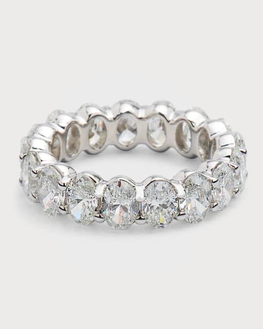 Neiman Marcus Diamonds Oval-Cut Diamond 18K White Gold Eternity Band ...