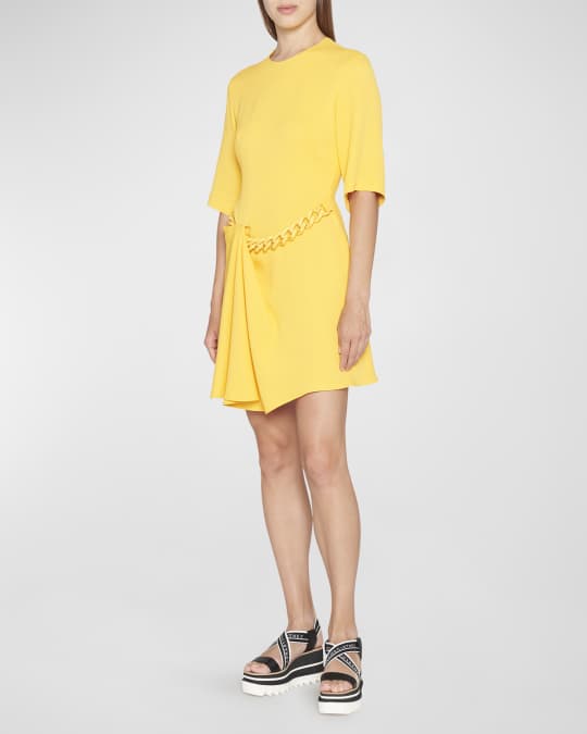 Stella McCartney Falabella Chain Drape Mini Dress | Neiman Marcus