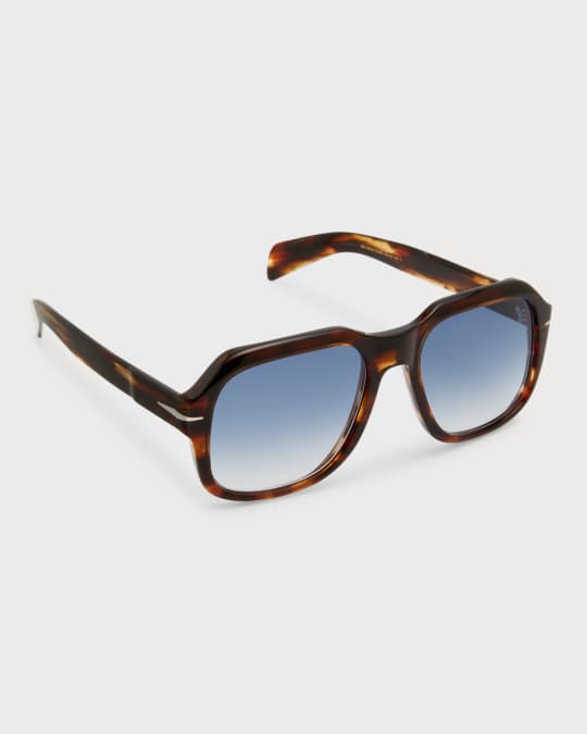 David Beckham Men's Talisman Square Acetate Sunglasses | Neiman Marcus