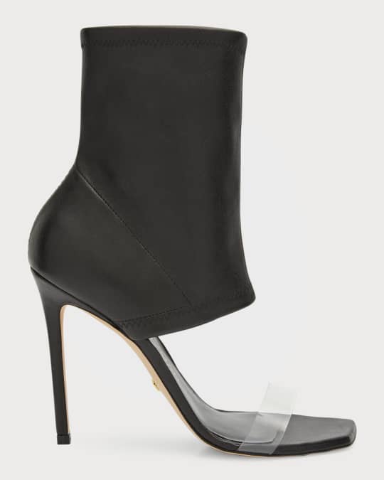 Stuart Weitzman Front Row Stretch Exposed Bootie | Neiman Marcus