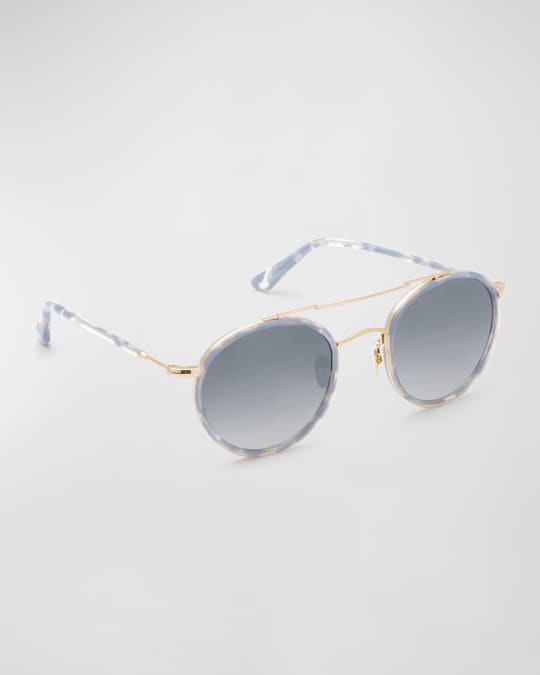KREWE Porter Mixed-Media Aviator Sunglasses | Neiman Marcus