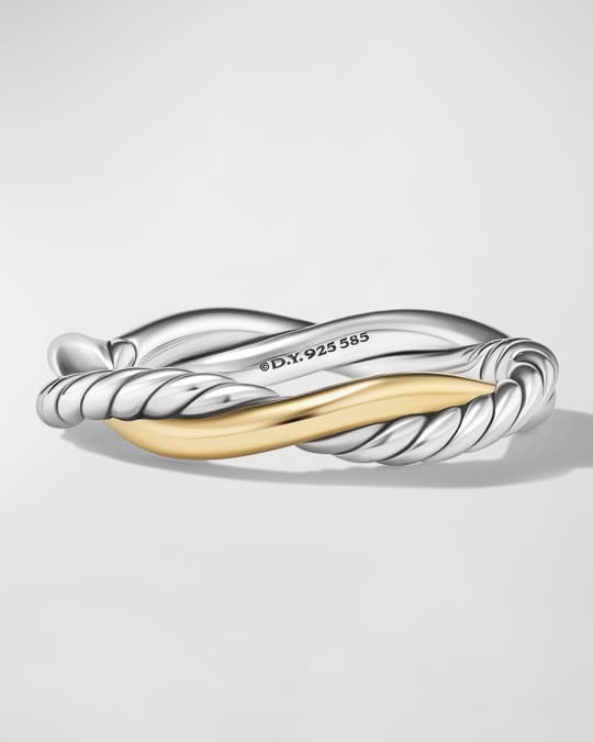 David Yurman Petite Infinity Band Ring in Silver with 14K Gold, 4mm ...
