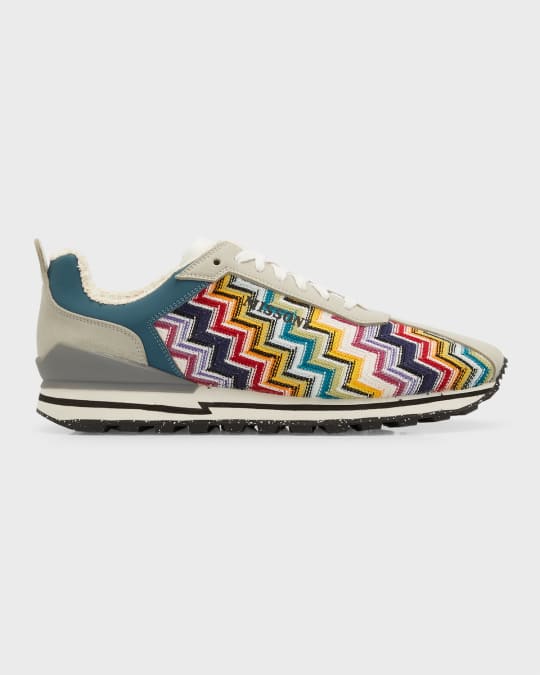 Missoni Men's Zigzag Knit Runner Sneakers | Neiman Marcus