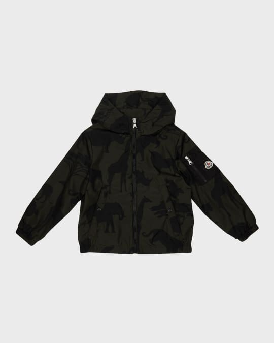 Moncler Boy's Eisaku Animal-Print Jacket, Size 4-6 | Neiman Marcus
