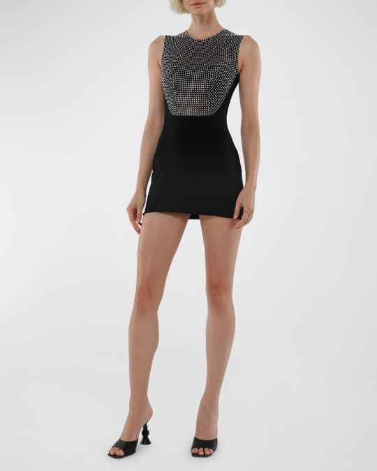 GIUSEPPE DI MORABITO Sleeveless Crystal Mini Dress | Neiman Marcus