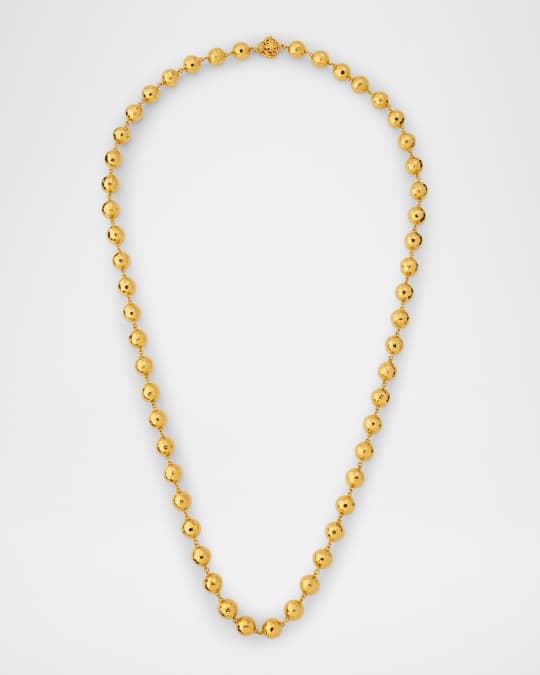 Buddha Mama 20K Hammered Disco Ball Chain Necklace, 30"L | Neiman Marcus