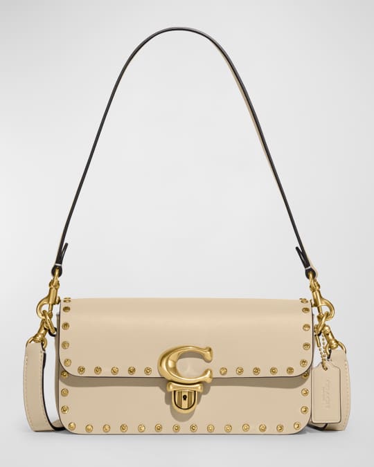 Coach Studio Crystal Rivets Shoulder Bag | Neiman Marcus