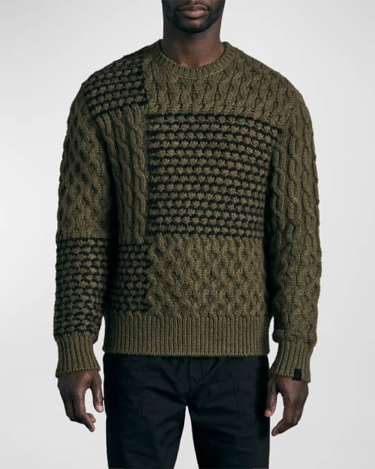 Rag & Bone Men's Buffalo Check Knit Sweater | Neiman Marcus