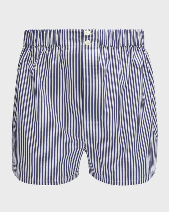 Brioni Men's Stripe Cotton Boxers | Neiman Marcus