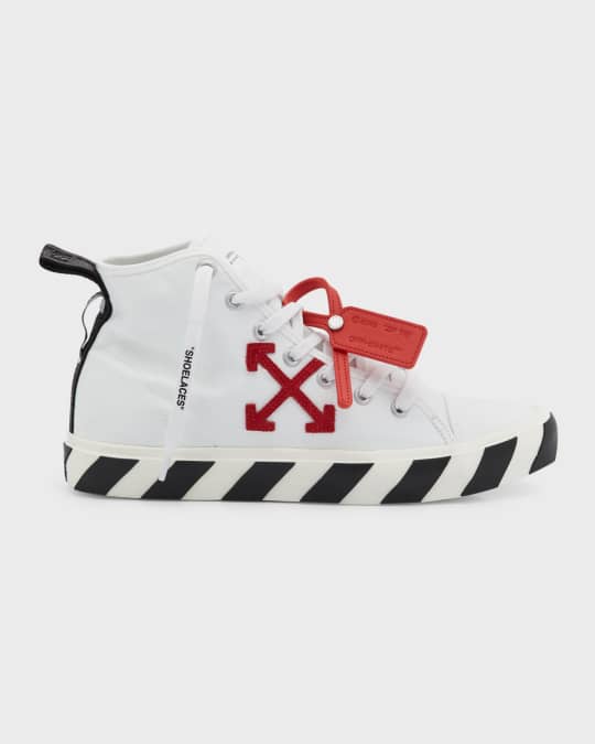 Off-White Men's Vulcanized Canvas Mid-Top Sneakers | Neiman Marcus