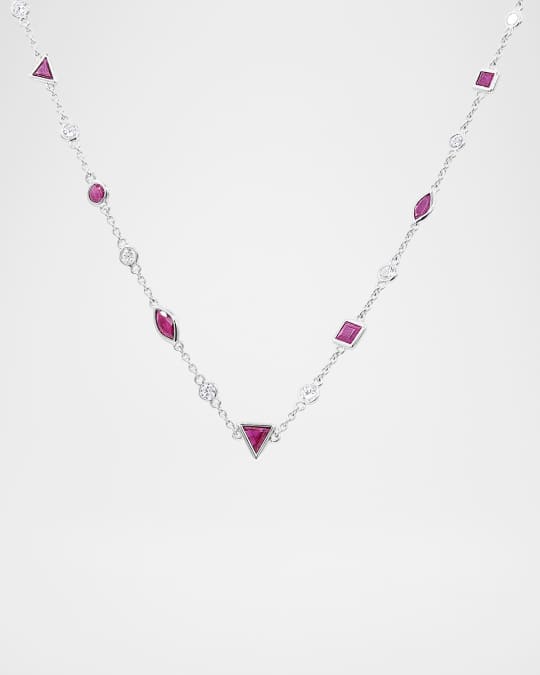 Oscar Heyman Platinum Ruby and Diamond By The Yard Necklace, 28"L ...