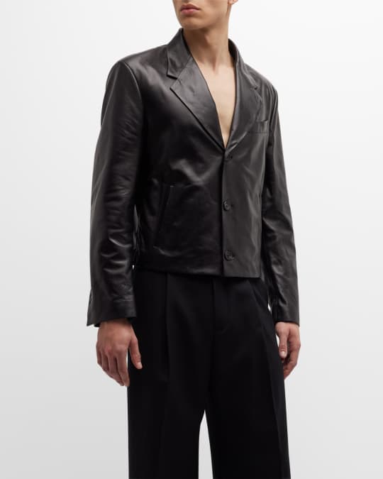 Ferragamo Men's Nappa Leather Jacket | Neiman Marcus