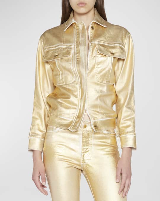 TOM FORD Metallic Coated Jean Jacket | Neiman Marcus