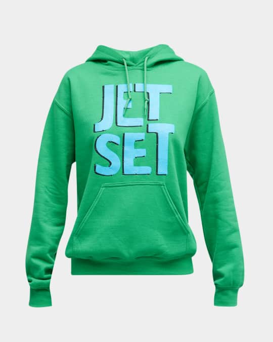 Alla Berman Jet Set Kangaroo Pocket Graphic Hoodie | Neiman Marcus