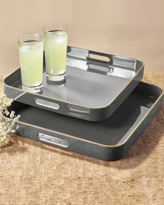 Trina Turk Turquoise Square Trays, Set of 2 | Neiman Marcus