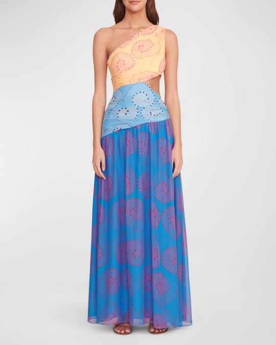 STAUD Ashlyn One-Shoulder Cutout Maxi Dress | Neiman Marcus
