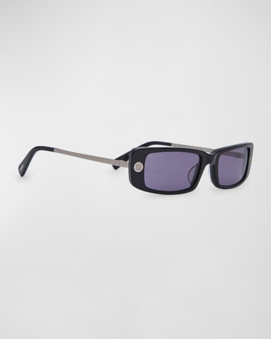 BY FAR Melrose Acetate Rectangle Sunglasses | Neiman Marcus