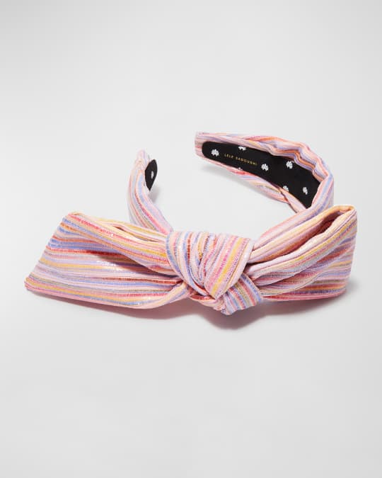 Lele Sadoughi Multi-Color Striped Holly Headband | Neiman Marcus