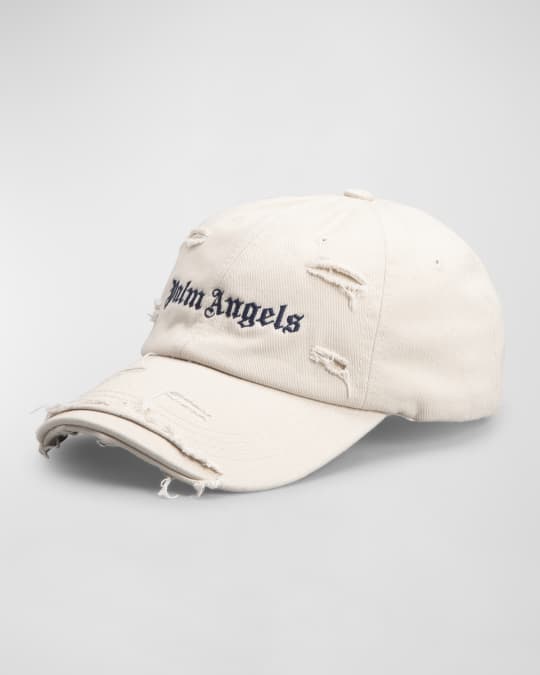 Palm Angels Men's Ripped Logo Baseball Cap | Neiman Marcus