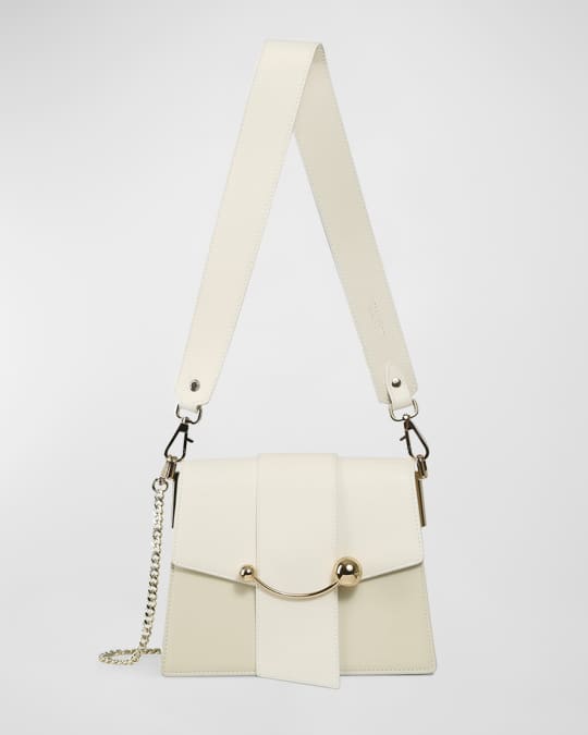 STRATHBERRY Box Crescent Bicolor Leather Shoulder Bag | Neiman Marcus