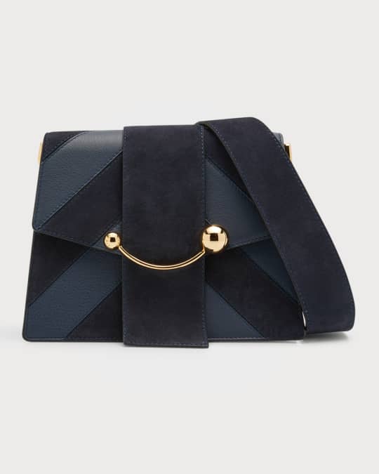 STRATHBERRY Box Crescent Patchwork Shoulder Bag | Neiman Marcus