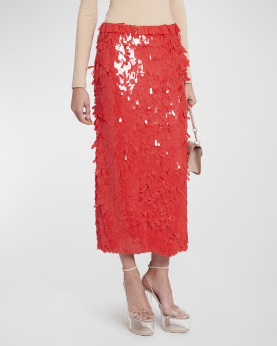 Valentino Garavani Sequined Midi Skirt | Neiman Marcus