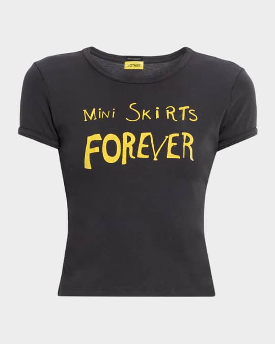 MOTHER The Itty Bitty Ringer Cropped Tee | Neiman Marcus