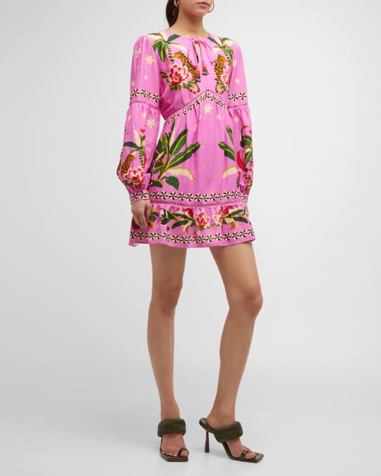 Farm Rio Leopard Forest Mini Dress | Neiman Marcus