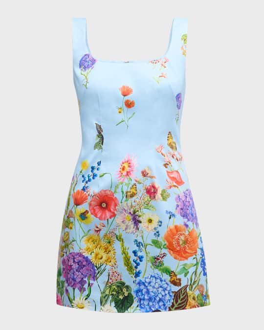 Cara Cara Sandra Square-Neck Mini A-Line Dress | Neiman Marcus
