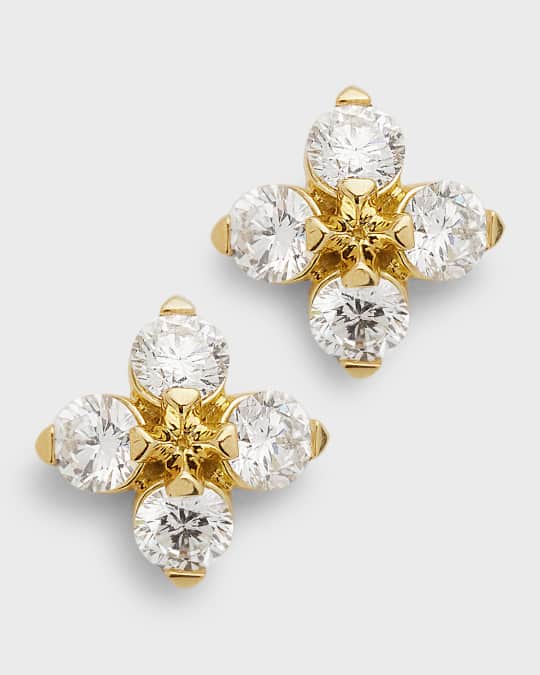 Roberto Coin 18K Yellow Gold Love in Verona Diamond Stud Earrings ...